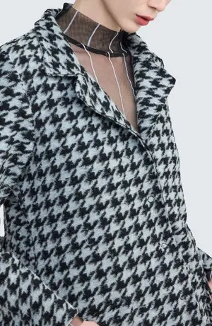 LUUKAA Zaria Houndstooth Long Jacket