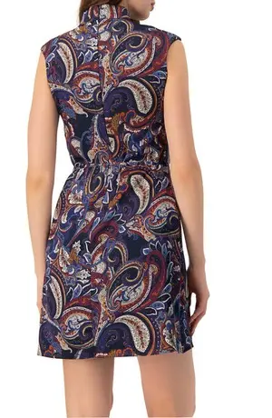 IVONNE Paisley Print Sleeveless Off-shoulder Dress
