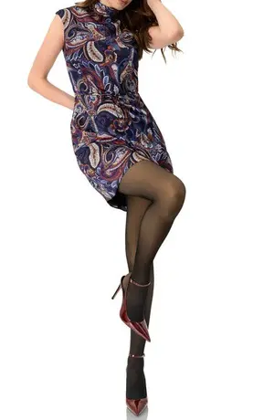 IVONNE Paisley Print Sleeveless Off-shoulder Dress