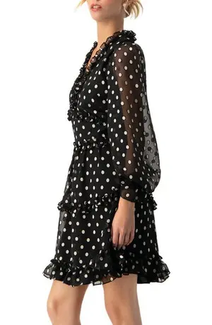 IVONNE Polka Dot Ruffled Mini Dress