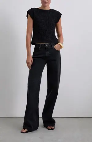 SCALPERS Crinkle Padded Tee - Black