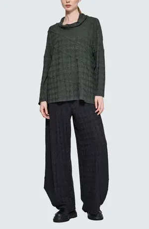 LUUKAA Fleuris Cowl-neck Blouse - Olive