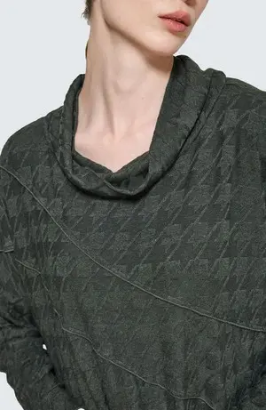 LUUKAA Fleuris Cowl-neck Blouse - Olive