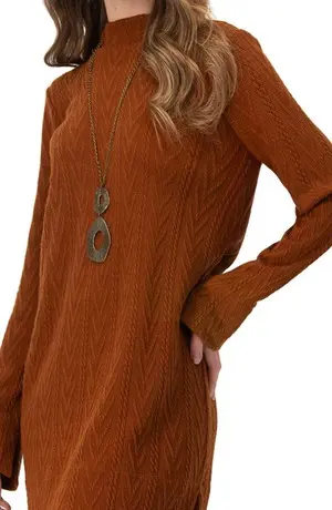 IVONNE Knitted Short Dress With Necklace