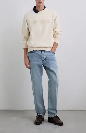 SCALPERS Terry Sweatshirt With Embroidered Skull - Beige