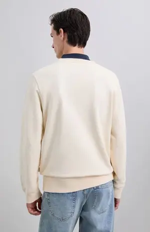 SCALPERS Terry Sweatshirt With Embroidered Skull - Beige