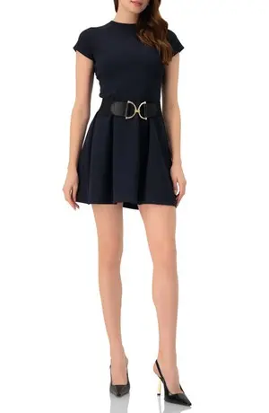 IVONNE A-line Short Sleeve Mini Dress