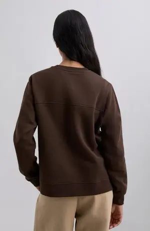 SCALPERS Crewneck Cotton Sweatshirt With Embroidered Skull - Darkbrown