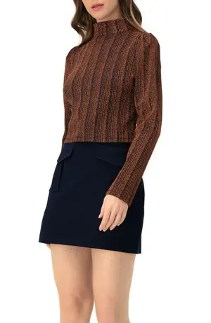 IVONNE High Neck Long Sleeve Top