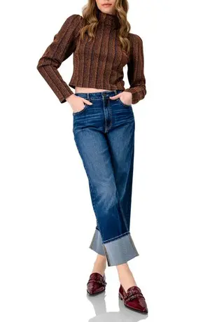 IVONNE High Neck Long Sleeve Top