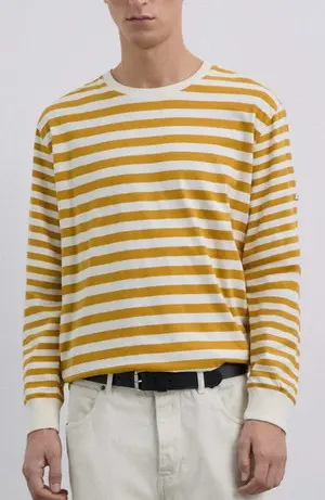 SCALPERS Mixedstriped Ls Tee - Green
