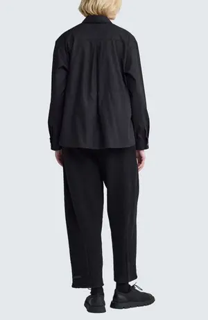 LUUKAA Poplin And Jersey Mixed-media Shirt - Black