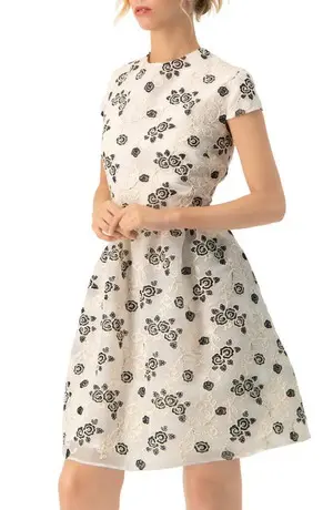 IVONNE Floral Embroidered A-line Mini Dress