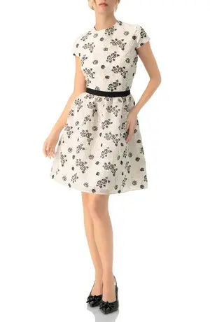 IVONNE Floral Embroidered A-line Mini Dress