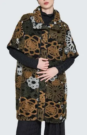 LUUKAA Sorelle Convertible Poncho-jacket - Olive