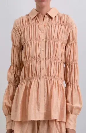 SCALPERS Smock Shirt - Blush
