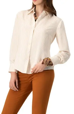IVONNE Striped Button-down Shirt