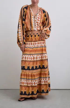 SCALPERS Printed Cotton Cropped Shirt