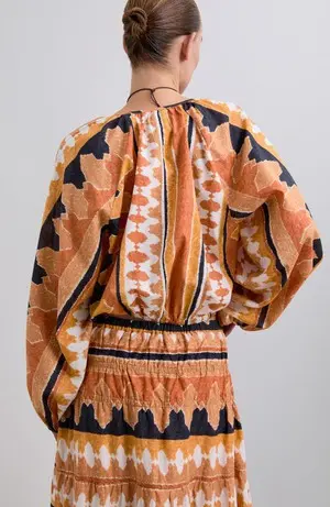 SCALPERS Printed Cotton Cropped Shirt