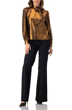IVONNE Metallic Bow Blouse