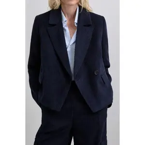 SCALPERS Corduroy Short Blazer - Navy
