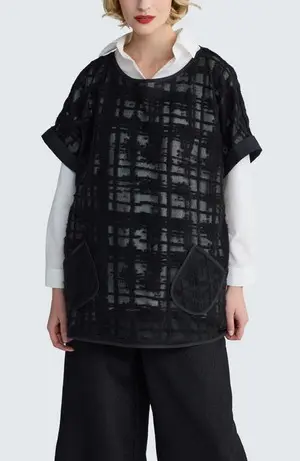 LUUKAA Structured Mesh Tunic - Black