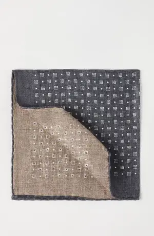 Brunello Cucinelli Pocket Square With Pattern - Anthracite
