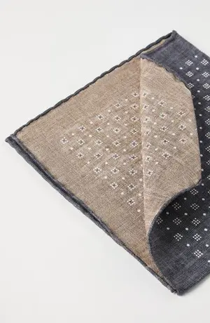 Brunello Cucinelli Pocket Square With Pattern - Anthracite