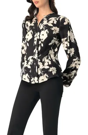 IVONNE Floral Print Satin Shirt