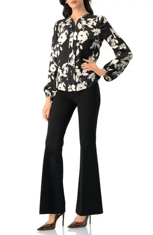 IVONNE Floral Print Satin Shirt