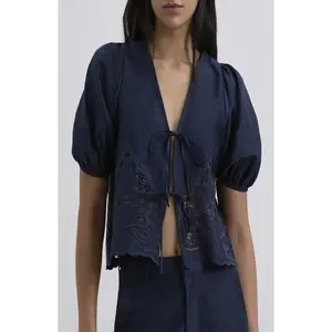 SCALPERS Satenemb Shirt - Navy