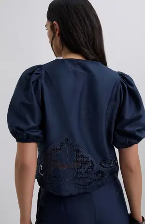 SCALPERS Satenemb Shirt - Navy