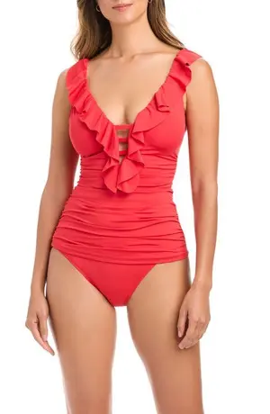 BLEU BY ROD BEATTIE Ruffle Tankini Top - Golden Gate