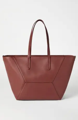 Brunello Cucinelli Calfskin Duo Tote Bag - Red