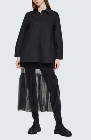 LUUKAA Flanna Ruffled Mesh Skirt