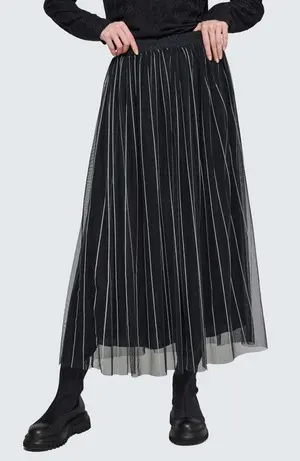 LUUKAA Siana Tulle Skirt - Black Ecru