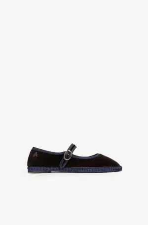 SCALPERS Velvet Strap Slipper - Brownnavy