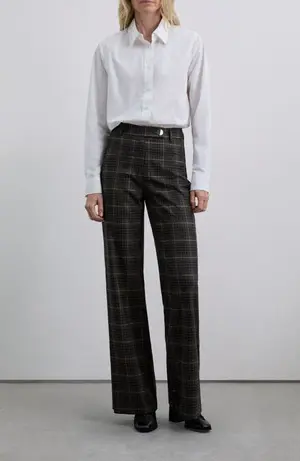 SCALPERS Check Suit Trousers - Browncheck