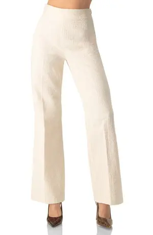 IVONNE Wide-leg Textured Trousers