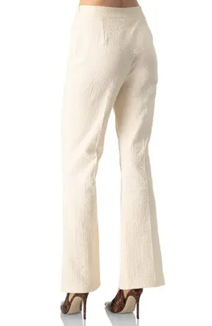 IVONNE Wide-leg Textured Trousers