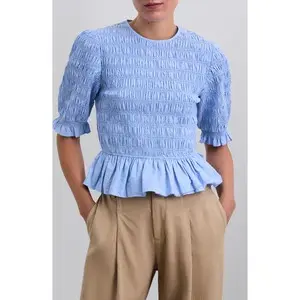 SCALPERS Smock Sleeve Top - Blue
