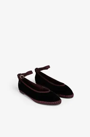 SCALPERS Velvet Ankle Strap Slippers