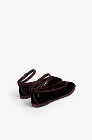 SCALPERS Velvet Ankle Strap Slippers