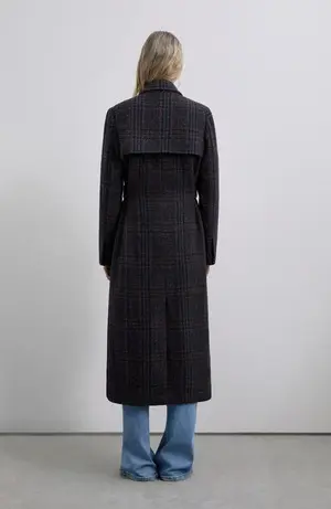 SCALPERS Checkered Print Long Coat