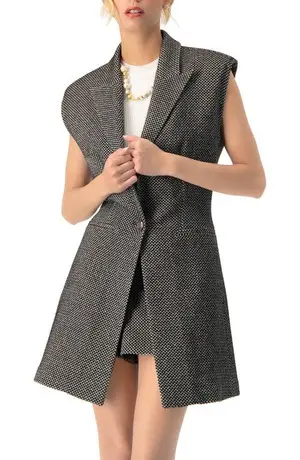 IVONNE Checkered Vest - Black