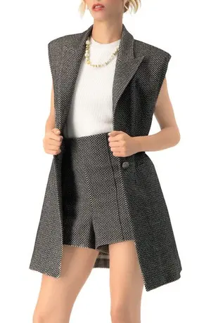 IVONNE Checkered Vest - Black