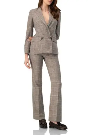 IVONNE Straight-leg Prince Of Wales Trousers - Multi-brown