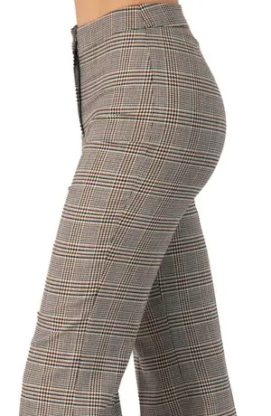 IVONNE Straight-leg Prince Of Wales Trousers - Multi-brown
