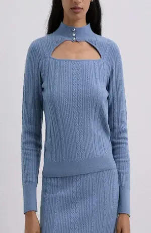 SCALPERS Butbraidopenset Jumper - Lightblue