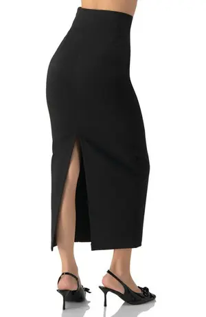 IVONNE Midi Pencil Skirt With Back Slit
